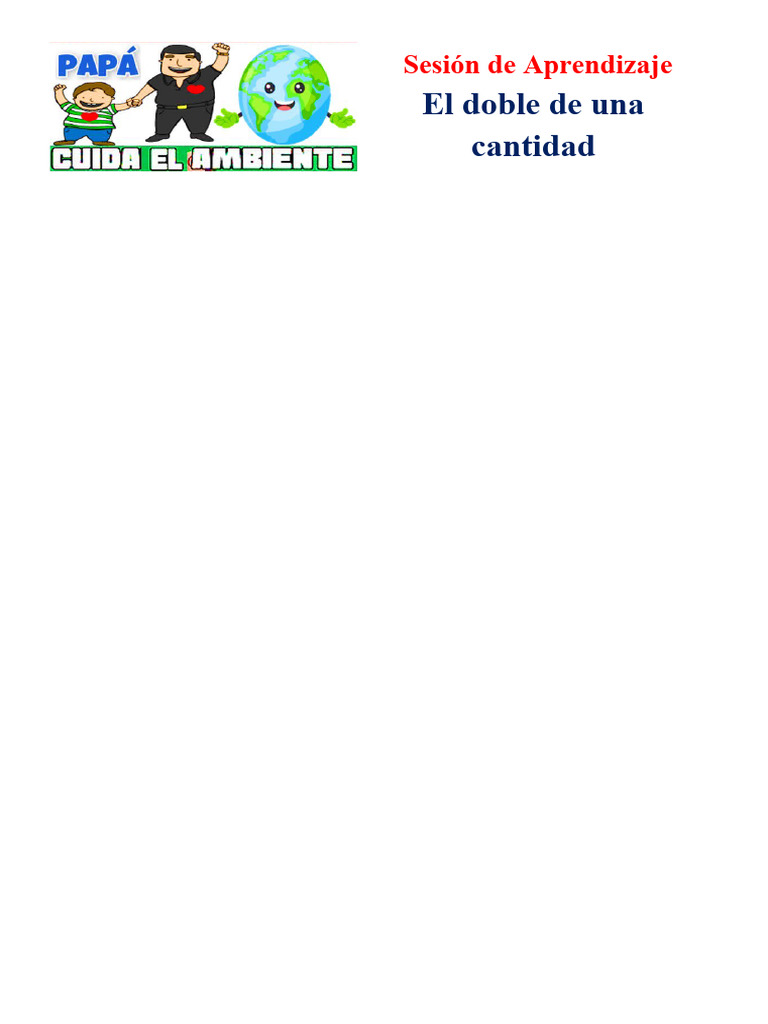2° Material Día 4 Mat El Doble de Una Cantidad Unidad 4 Semana 3 | PDF ...