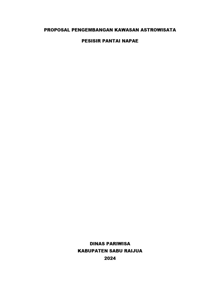 2024 Proposal Pengembangan Wisata Kawasan Pantai Napae Seba | PDF ...