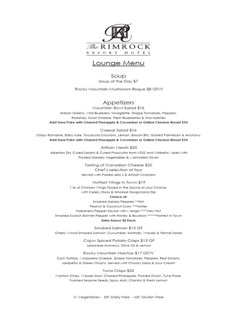 Rimrock Lunch Dinner | PDF | Hamburgers | Pickling