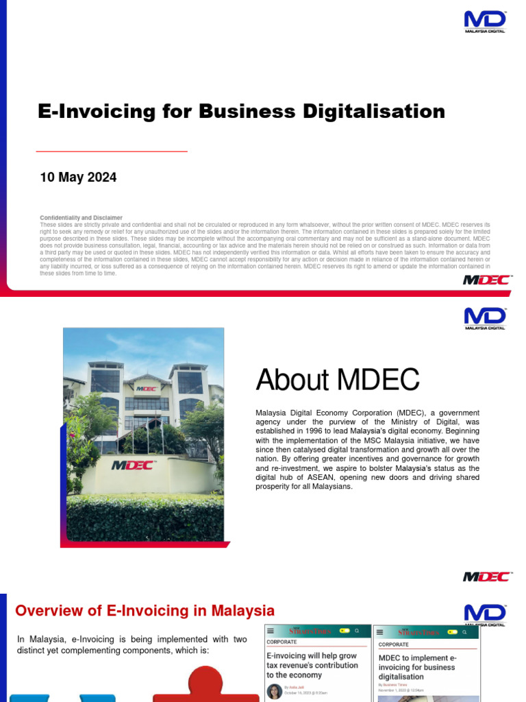 (MDEC) E-Invoicing For Business Digitalisation | PDF | Business | Computing
