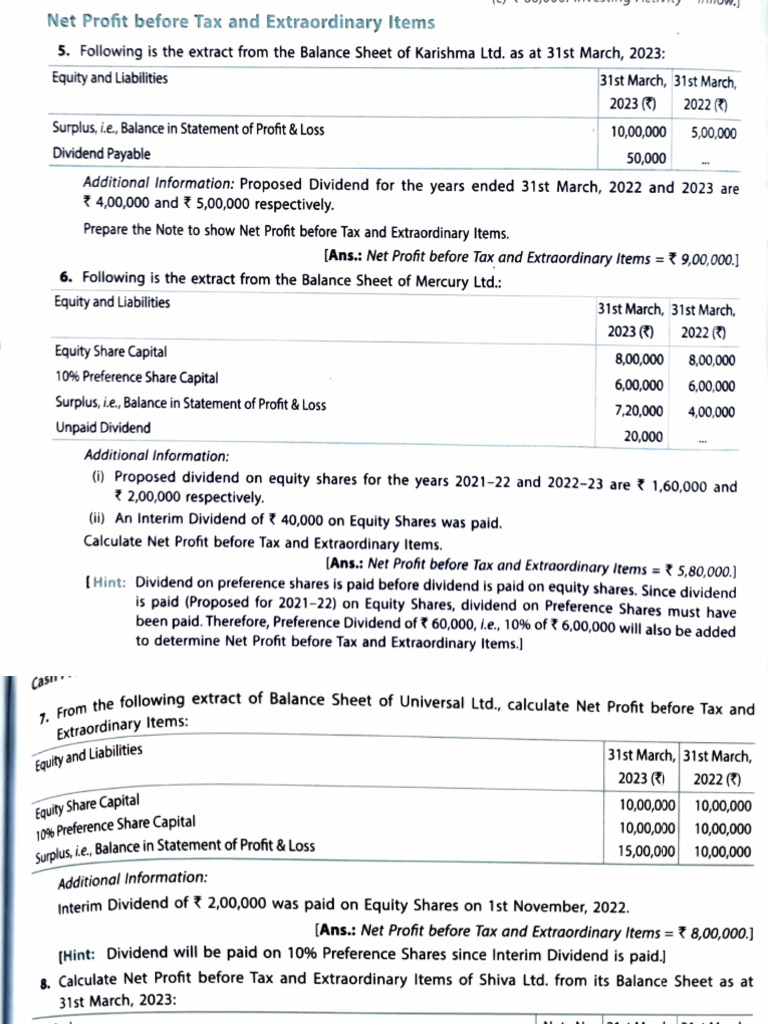Calculating Net Profit Before Tax | PDF | Dividend | Equity (Finance)