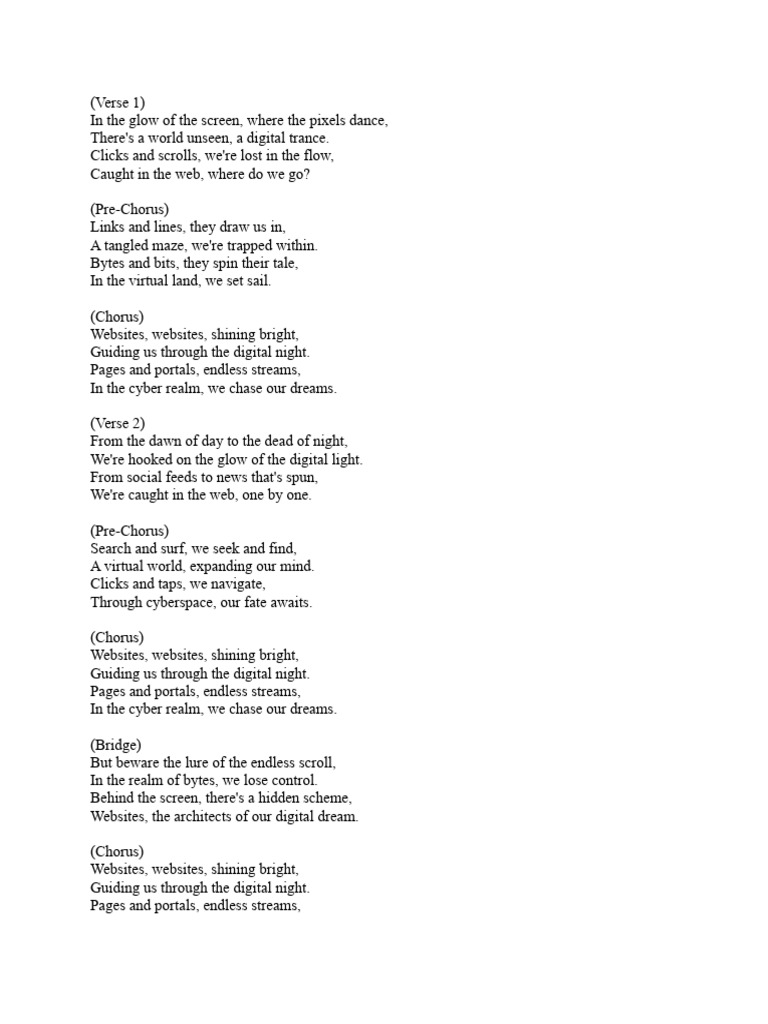 Verse 1 | PDF | Song Structure | World Wide Web
