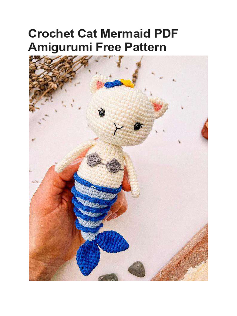 Crochet Cat Mermaid PDF Amigurumi Free Pattern | PDF | Amigurumi | Yarn