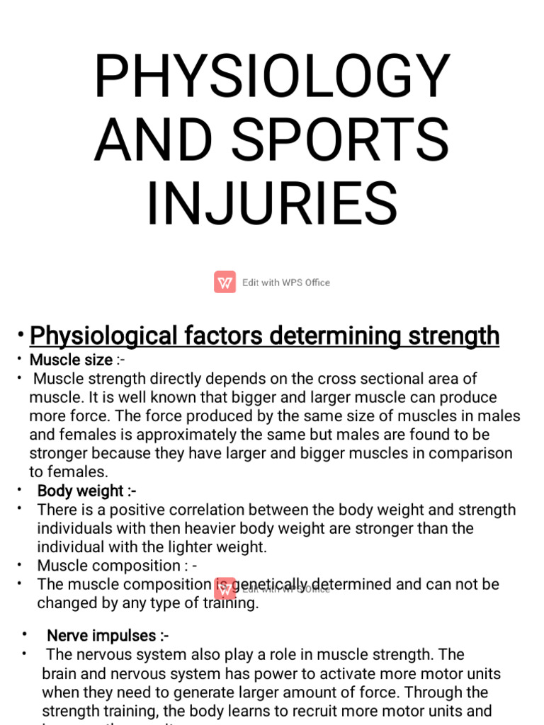 Physiology in Sports | PDF | Skeletal Muscle | Flexibility (Anatomy)