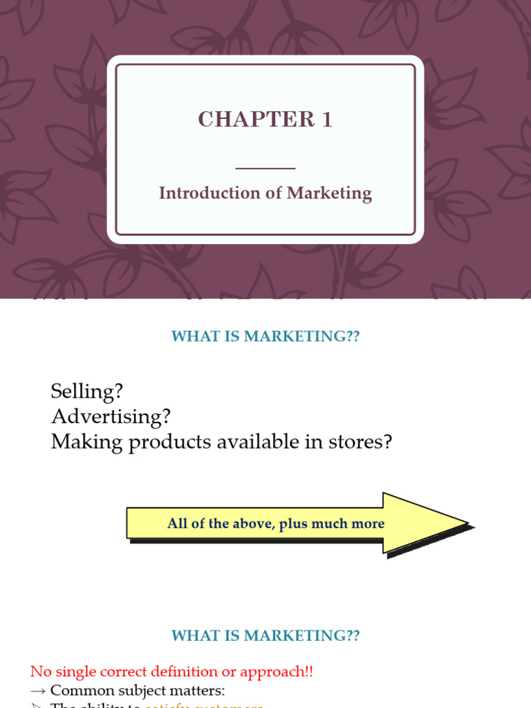 Chap1 Final | PDF | Marketing | Value (Economics)