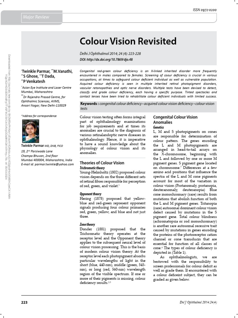 colour_vision_revisited.2 | PDF | Color | Visual System