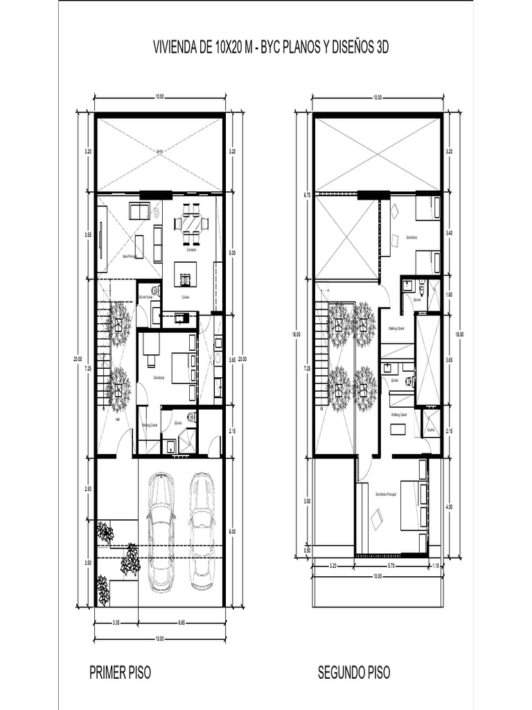 CASA DE 10x20 - BYC PLANOS Y DISEÑOS 3D | PDF
