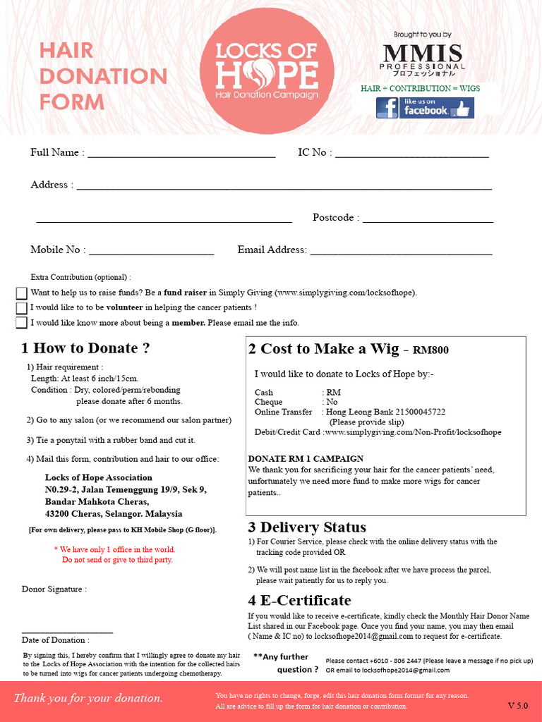Locks of Hope Form | PDF