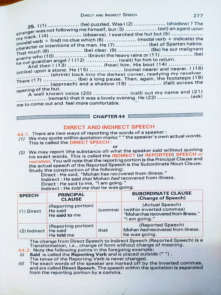 English Grammar (Direct and Indirect Speech) | PDF | Verb | Grammatical ...
