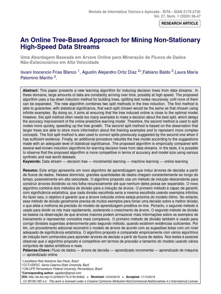 An Online Tree-Based Approach For Mining Non-Stati | PDF | Machine ...