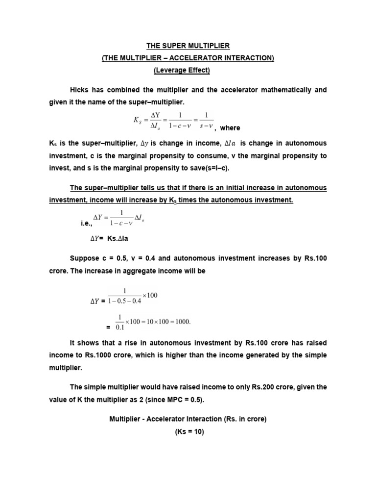 Super Multiplier | PDF | Fiscal Multiplier | Microeconomics