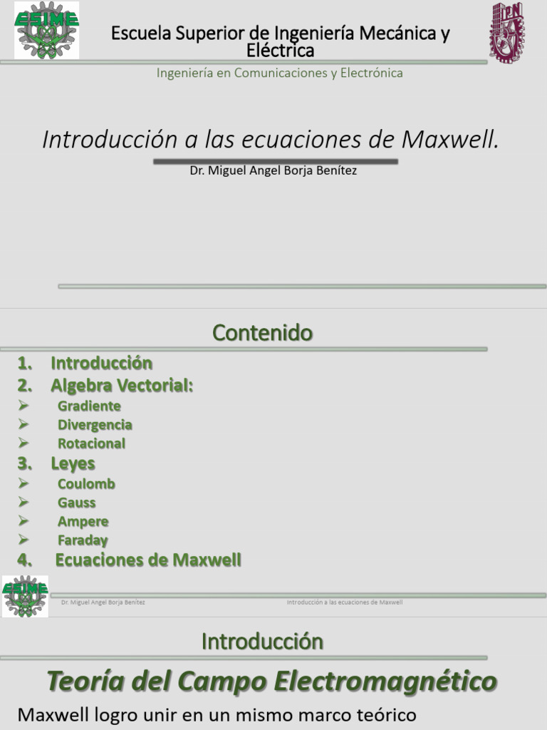 Introduccion a Las Ecuaciones de Maxwell | PDF | Ecuaciones de Maxwell | Divergencia