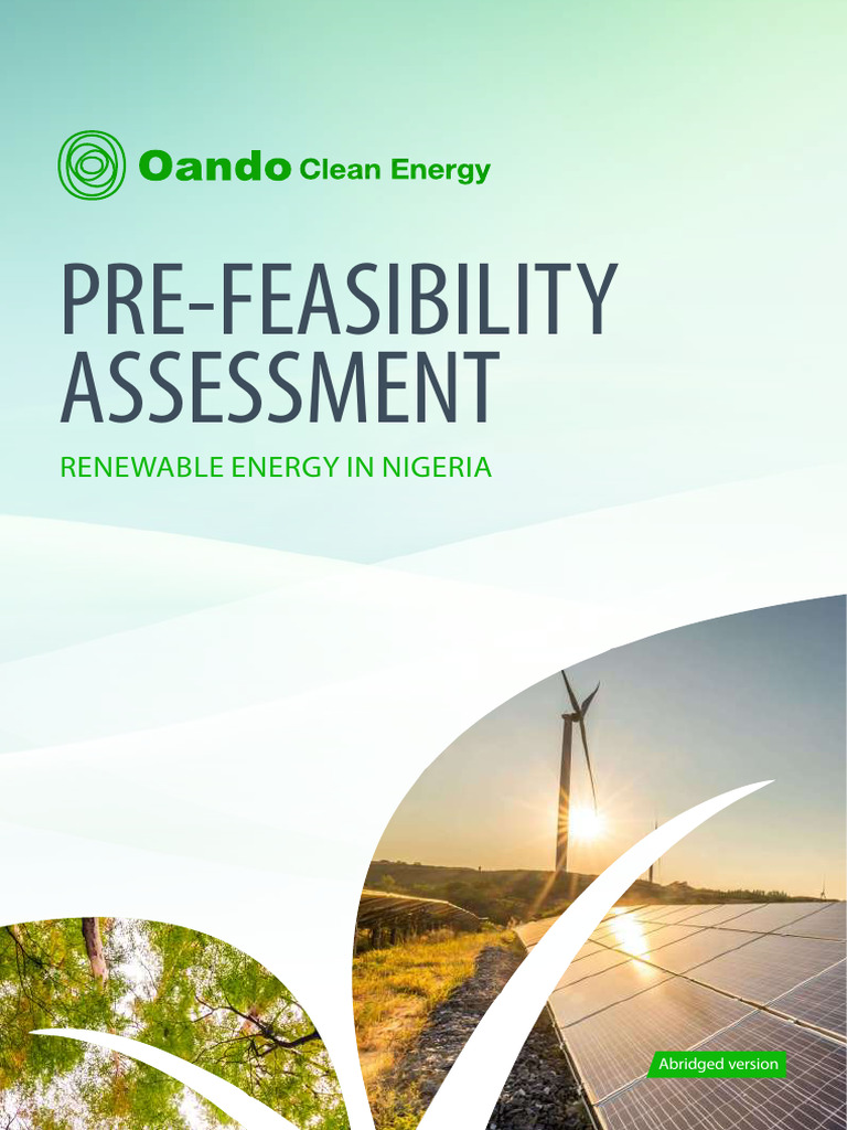 Oando Renewable Energy Pre Feasibility Assessment | PDF | Renewable ...