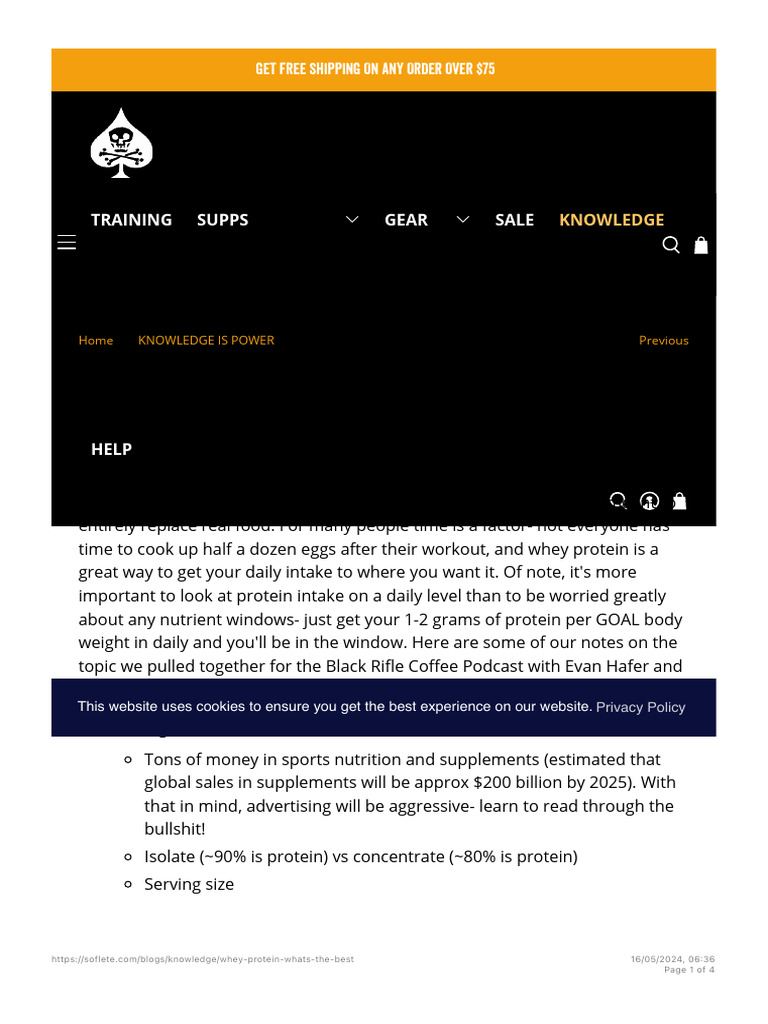 Whey Protein - What Is The Best? - SOFLETE | PDF | Determinants Of Health | Nutrition