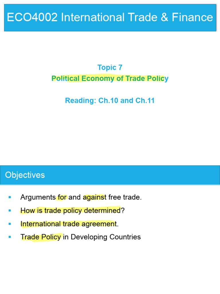 Topic 7 ITF With Handwritten Notes | PDF | Free Trade | Tariff