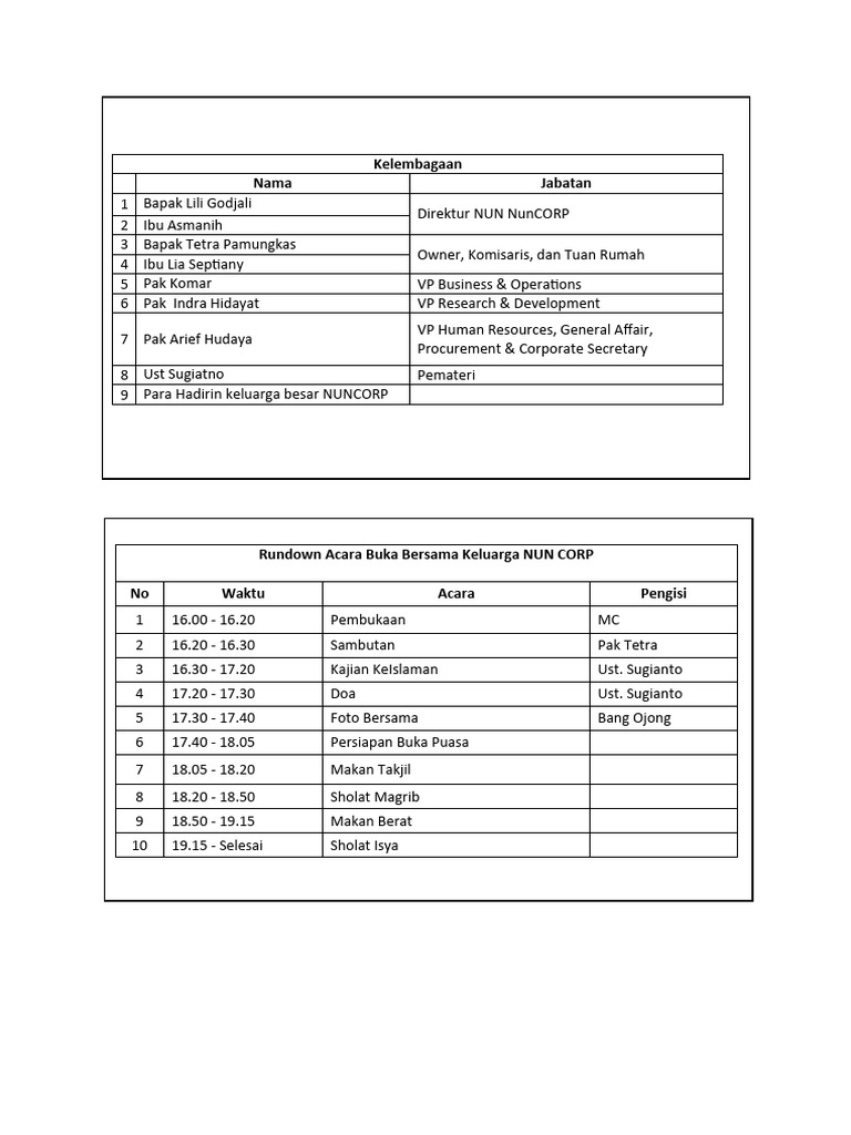 Cue Card Bukber 2024 | PDF