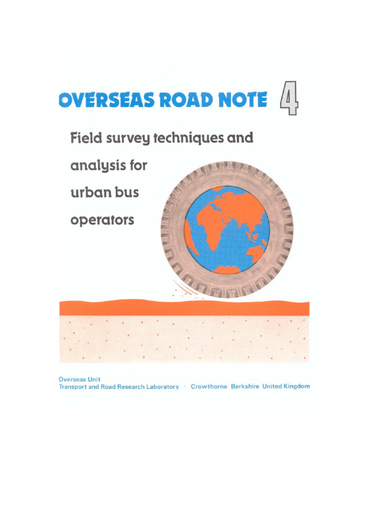 ORN 4 Survey techniques for urban bus operators | PDF | Bus | Survey ...