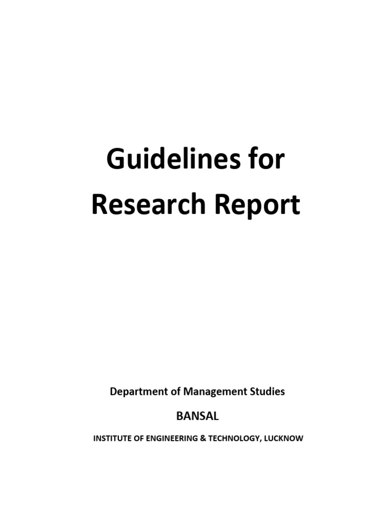 Research Report Guidelines for MBA Students | PDF | Science | Methodology