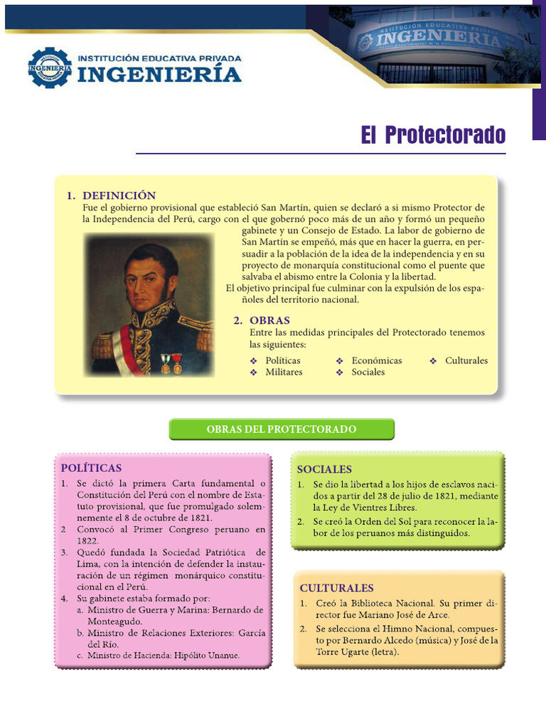 El Protectorado de San Martín en Perú | PDF | Perú | América del Sur