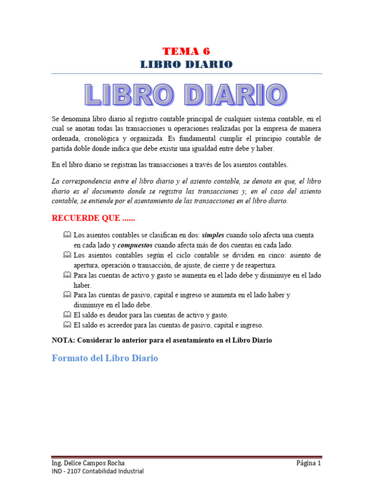 TEMA 6, LIbro Diario | PDF | Contabilidad | Impuestos