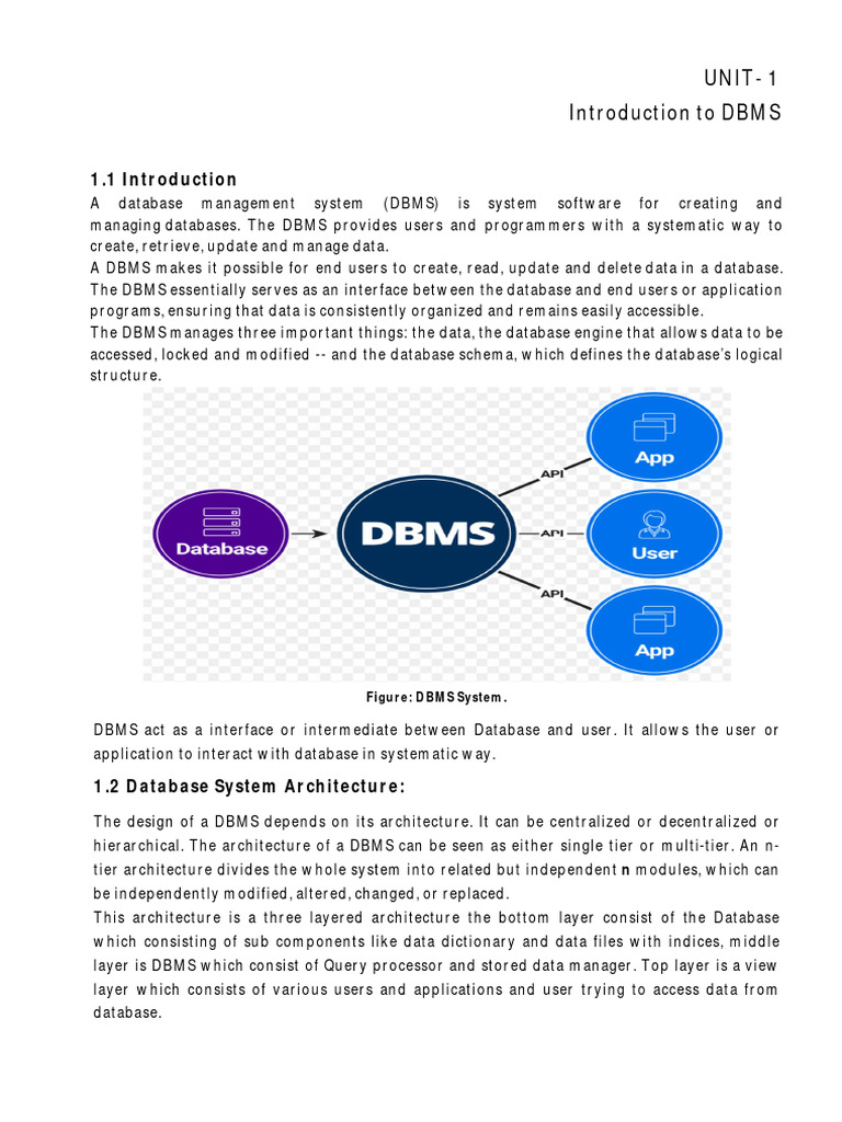 Dbms - Notes Unit 1 1 | PDF | Databases | Data Model