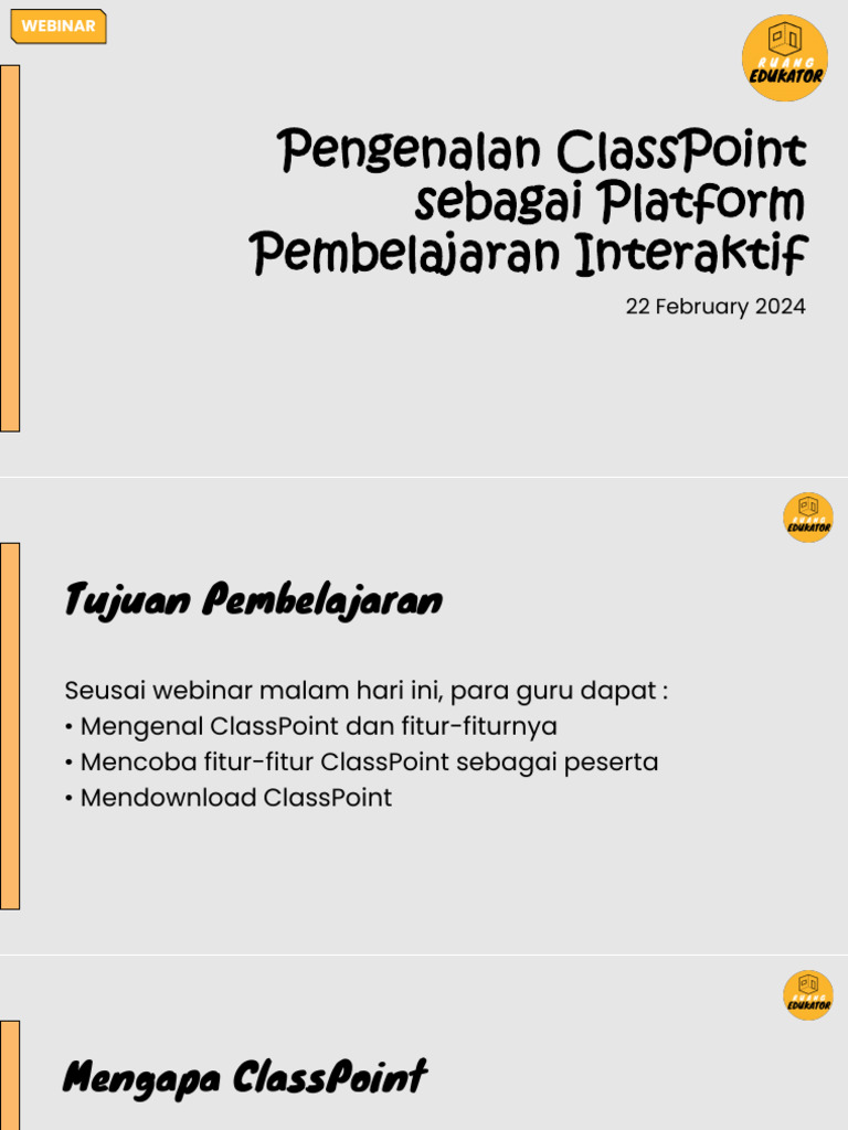 Penggunaan Classpoint Sebagai Media Interaktif | PDF