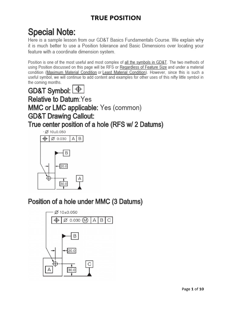 2 GD - T True Position Symbol | PDF | Engineering Tolerance