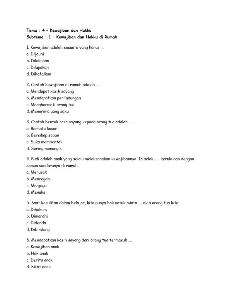 Kelas 3 Tema 4 1.. | PDF