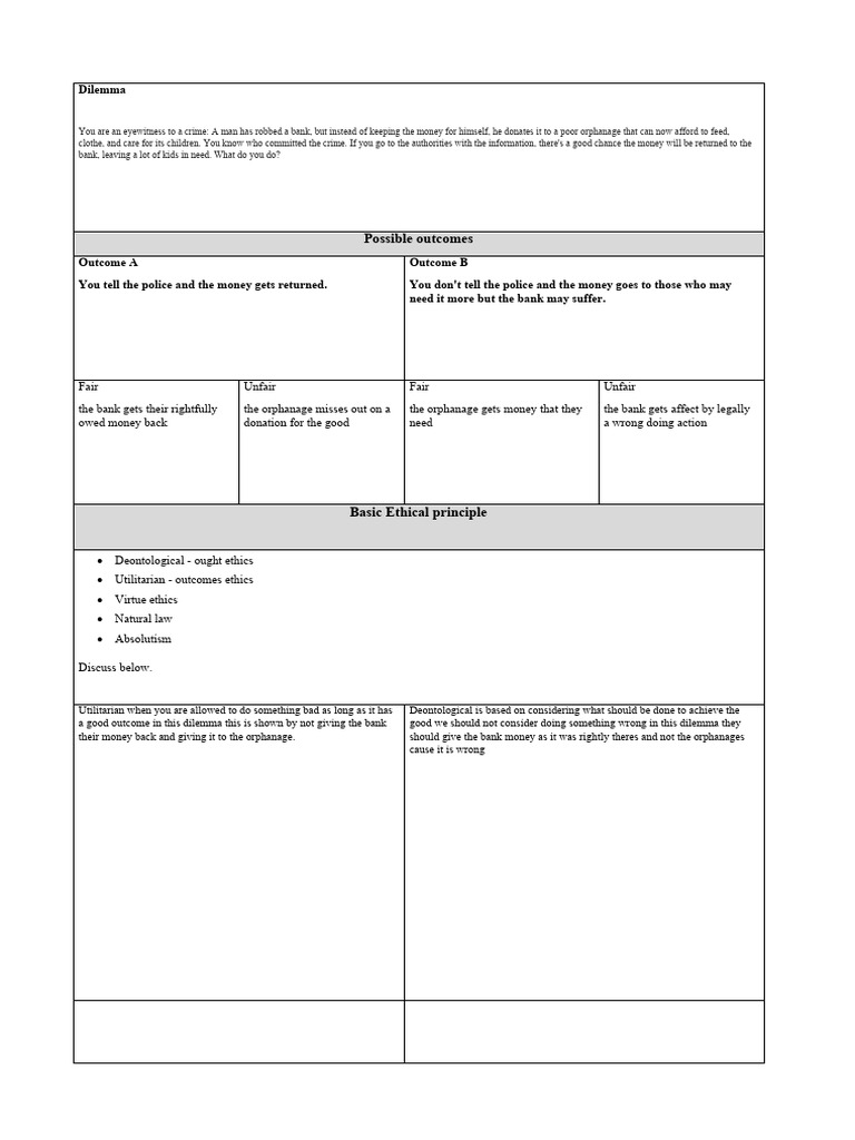 Ethical Decision Making Model Chart | PDF | Utilitarianism