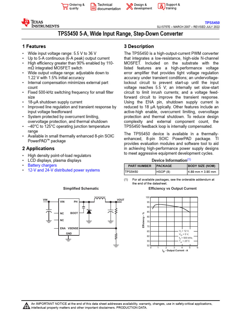 Tps 5450 | PDF | Mosfet | Electric Power