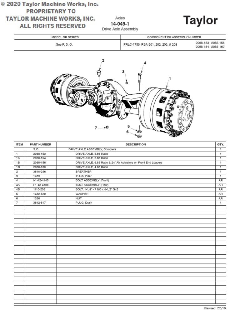 Big Taylor Axle | PDF | Axle | Gear