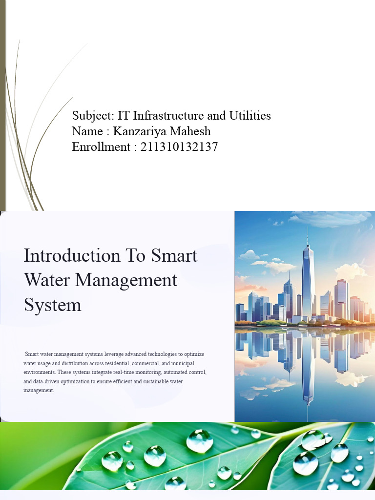 Introduction To Smart Water Management Systems | PDF | Automation ...