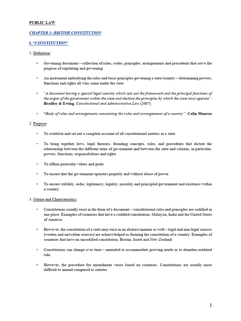 Overview of the British Constitution | PDF | Constitution ...