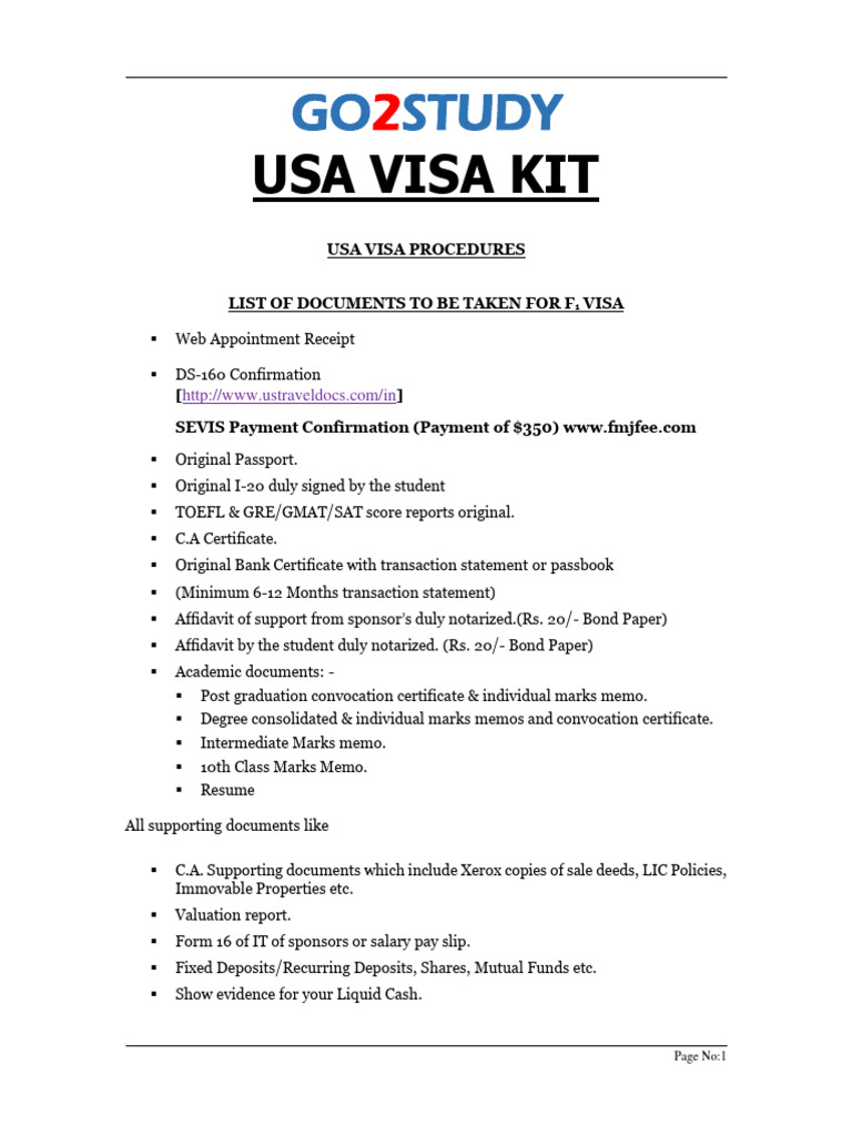 Usa Visa Kit New | PDF | Travel Visa