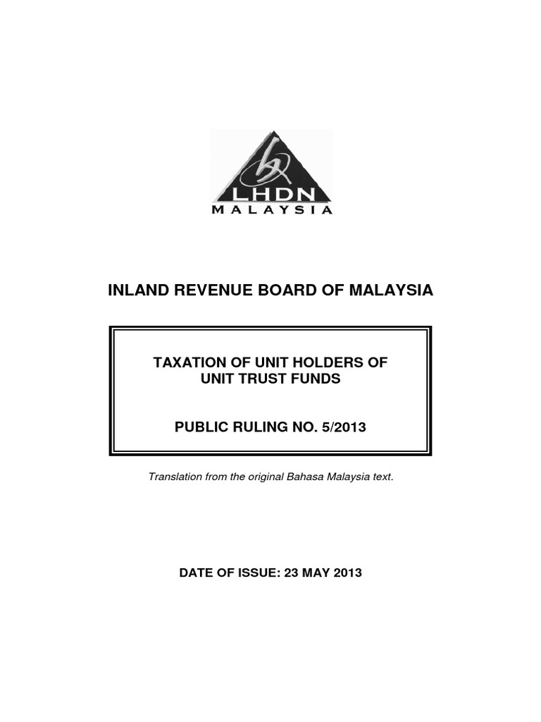 Taxation of Unit Holders | PDF | Taxes | Investment Trust