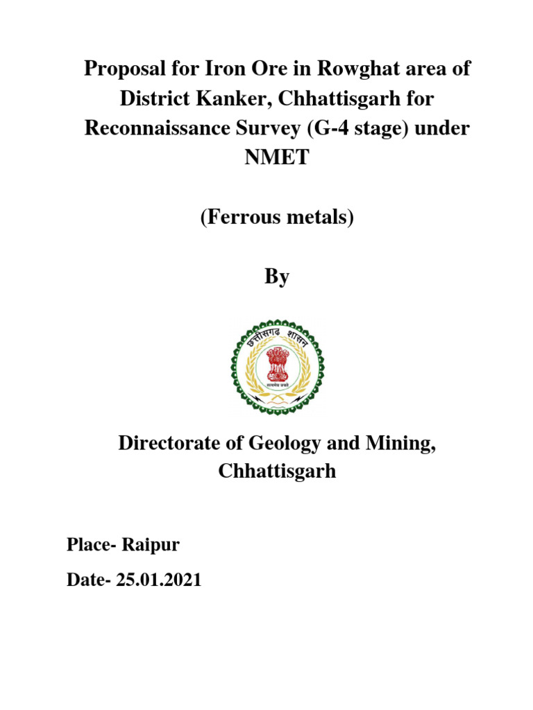 Iron Ore Reconnaissance Survey Proposal | PDF | Minerals | Petrology