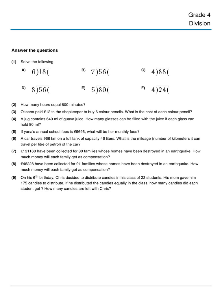 grade-4-Division | PDF