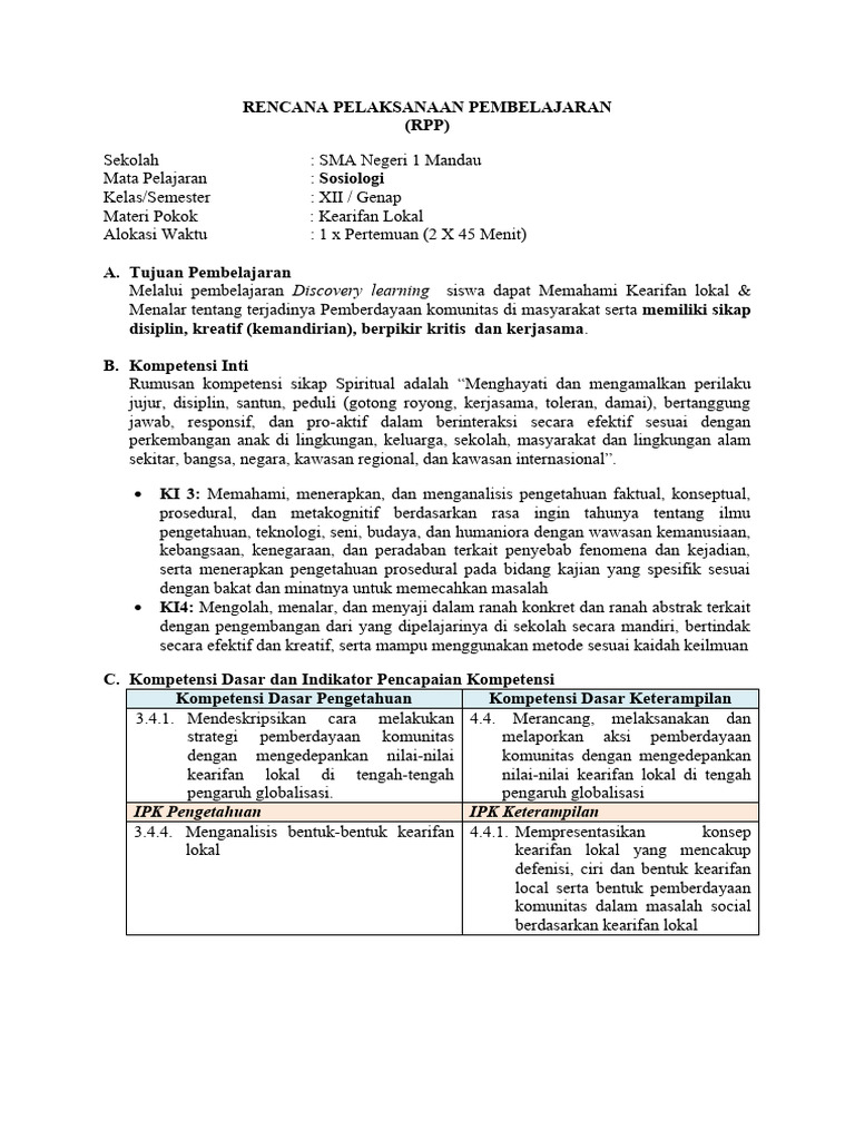 RPP Supervisi Vivi Adriani, 7 Maret 2024 Okkk | PDF