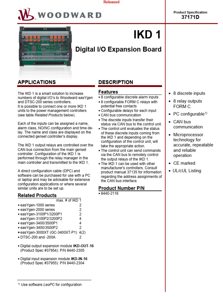 Ikd 1 Woodward | PDF | Relay | Input/Output