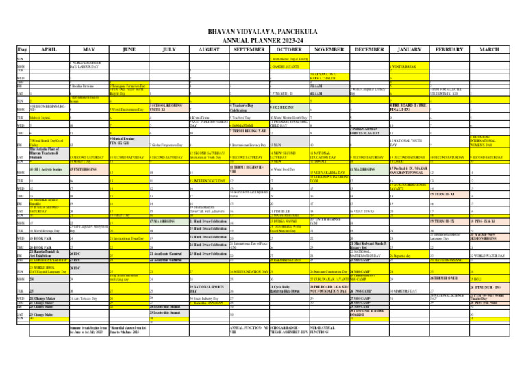 Annual Academic Calendar 2023 24 | PDF