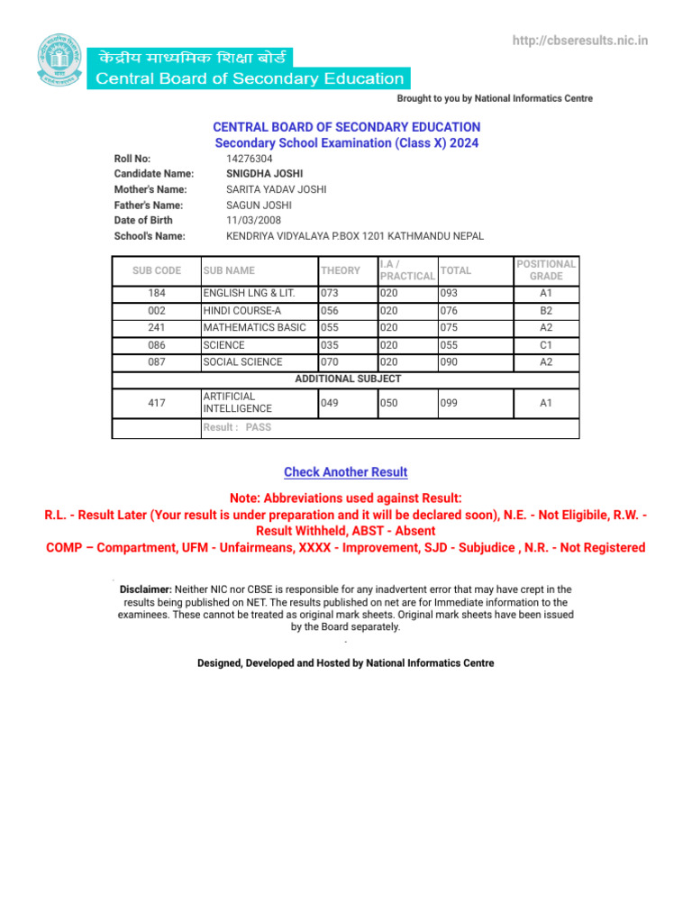 CBSE Class X Results 2024 | PDF | Schools | Educational Institutions