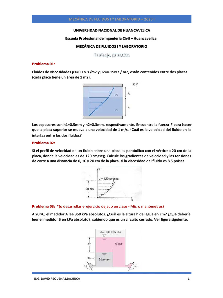 PDF Trabajo Practico 01 Ejercicios - Compress | PDF | Presión | Ingeniería mecánica