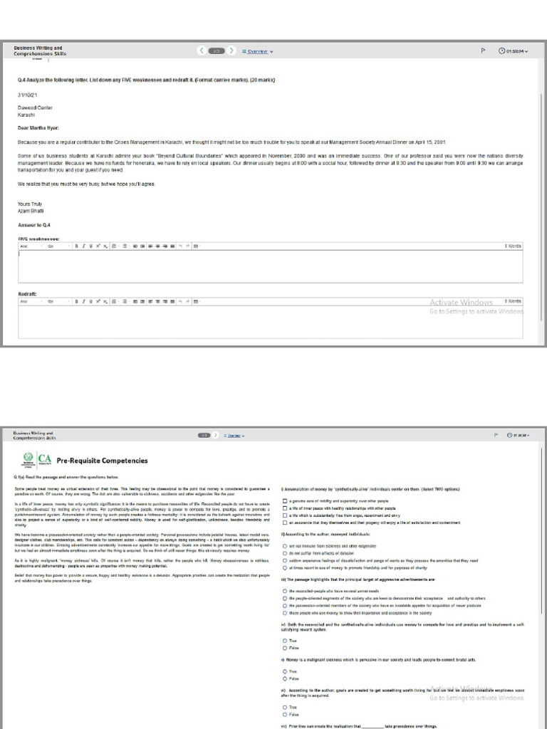 PRC BWCS-1 Model Paper ICAP Official | PDF