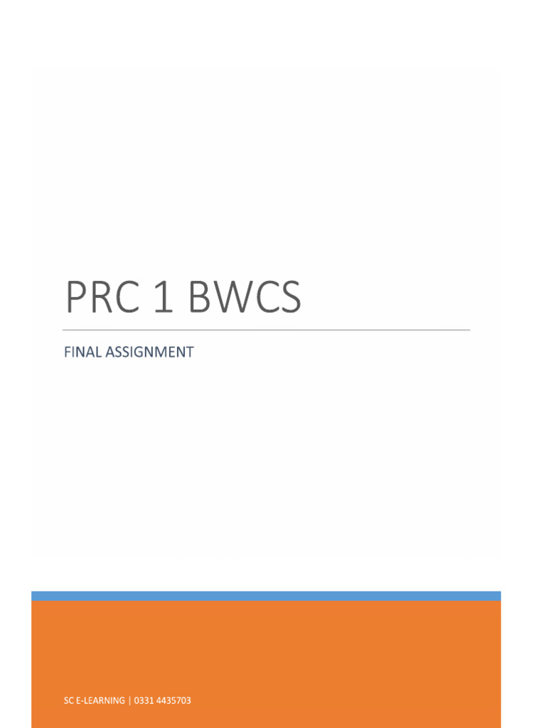 PRC 1 Finnal Assignment | PDF