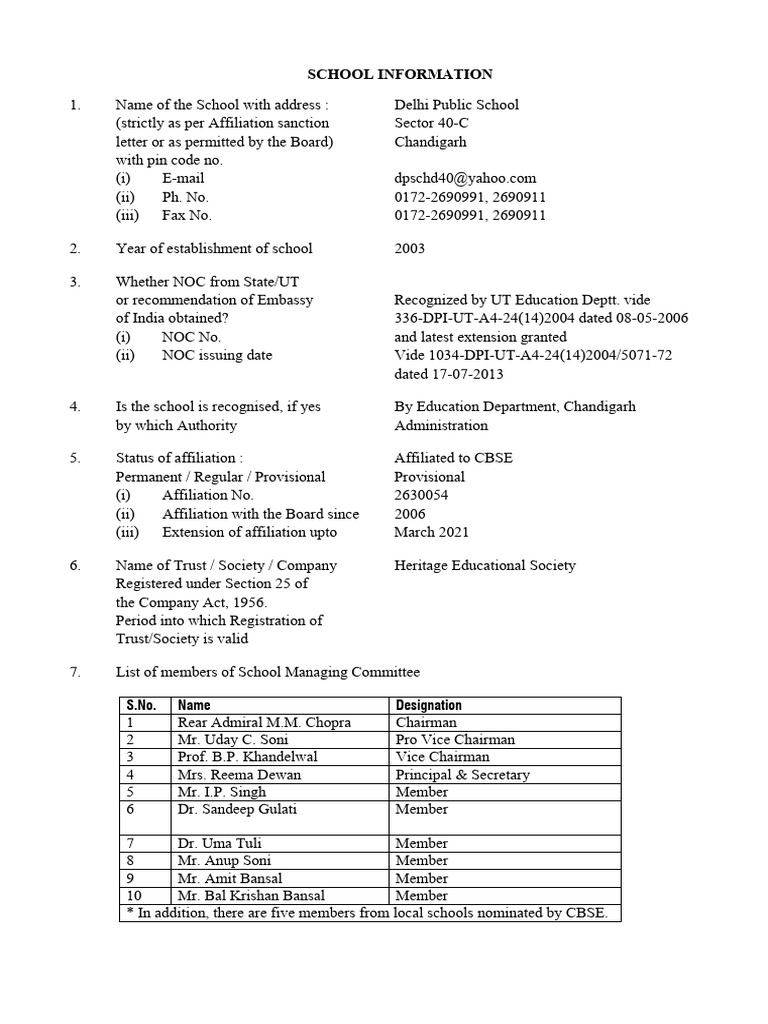 School Information For Website | PDF