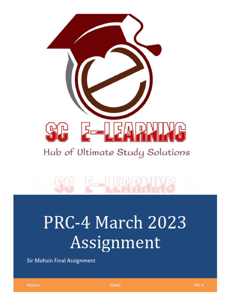 PRC 4 Sir Mohsin Last Assignment March 2023 | PDF | Debits And Credits | Business