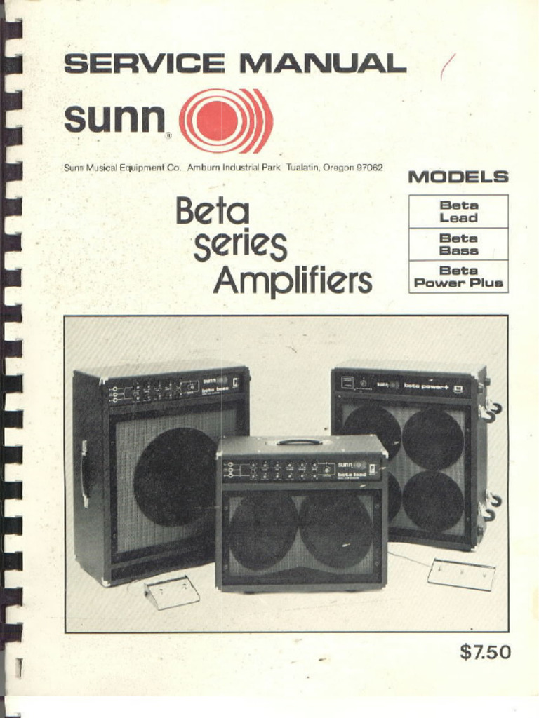 Sunn Beta Service Manual | PDF