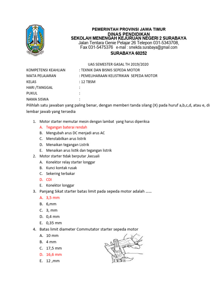 Soal PAS PKSM XII TBSM (Wardaya) | PDF | Sains & Matematika