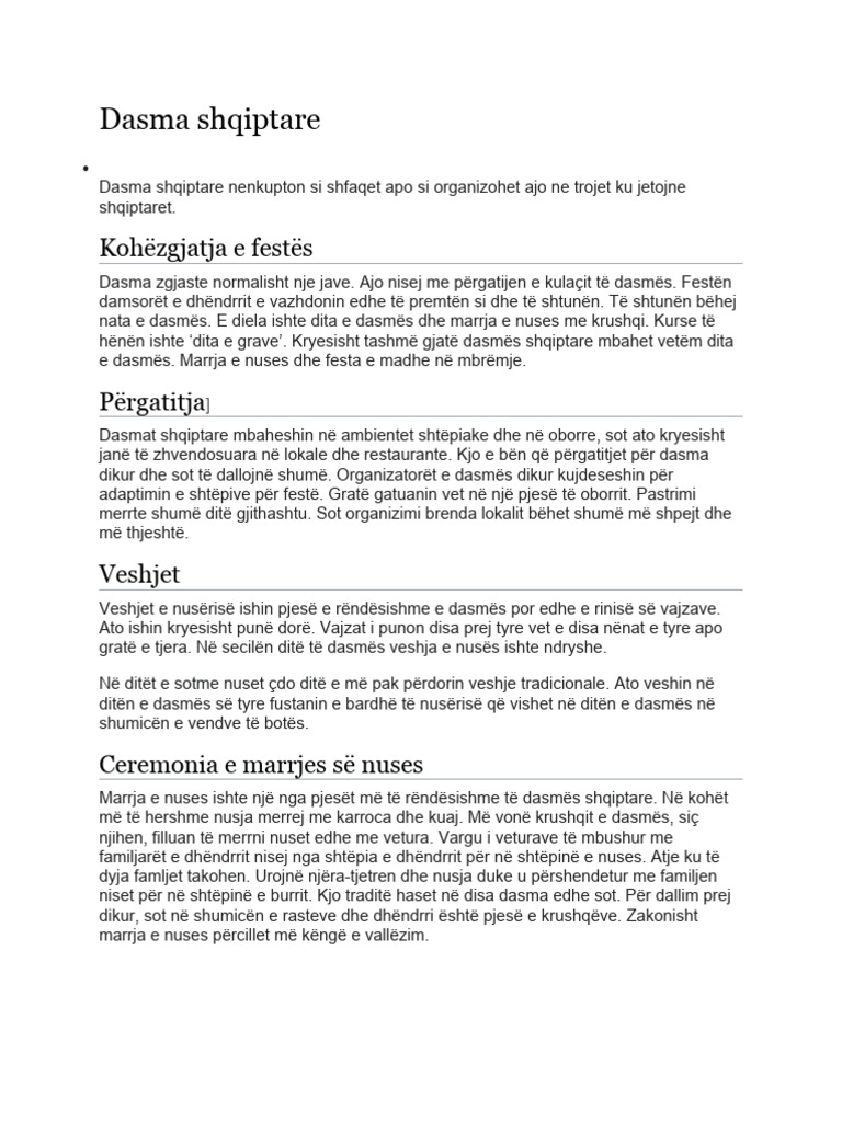 Dasma Shqiptare | PDF