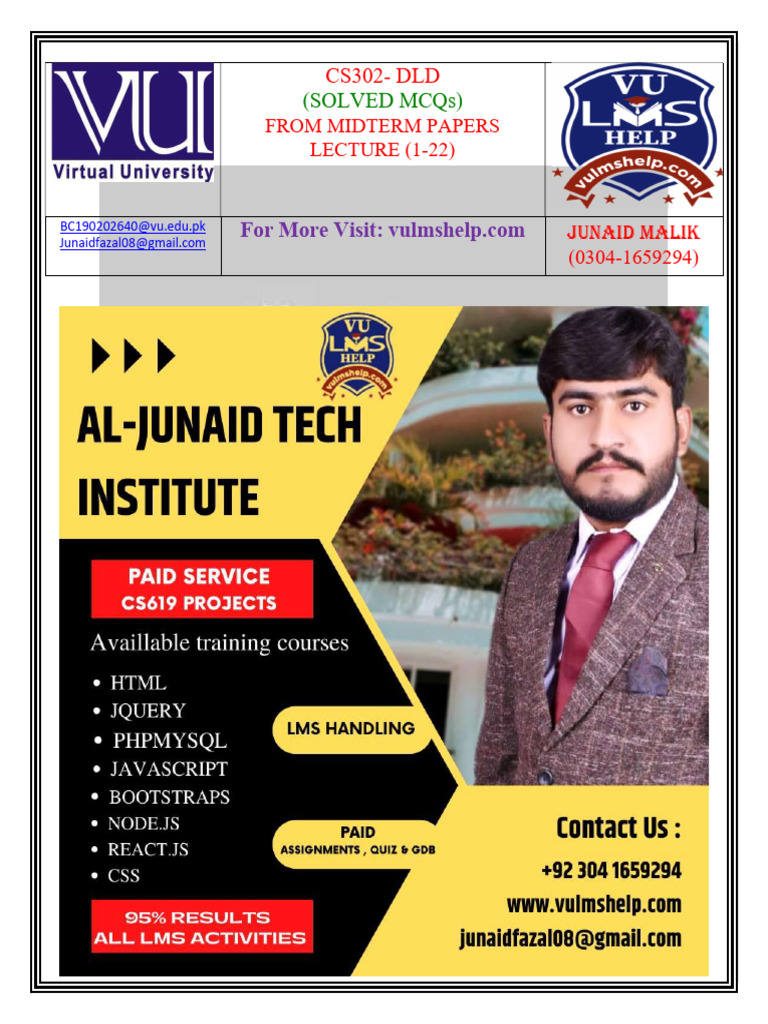 CS302 MIDTERM SOLVED MCQS by JUNAID | PDF | Logic Gate | Computer Engineering